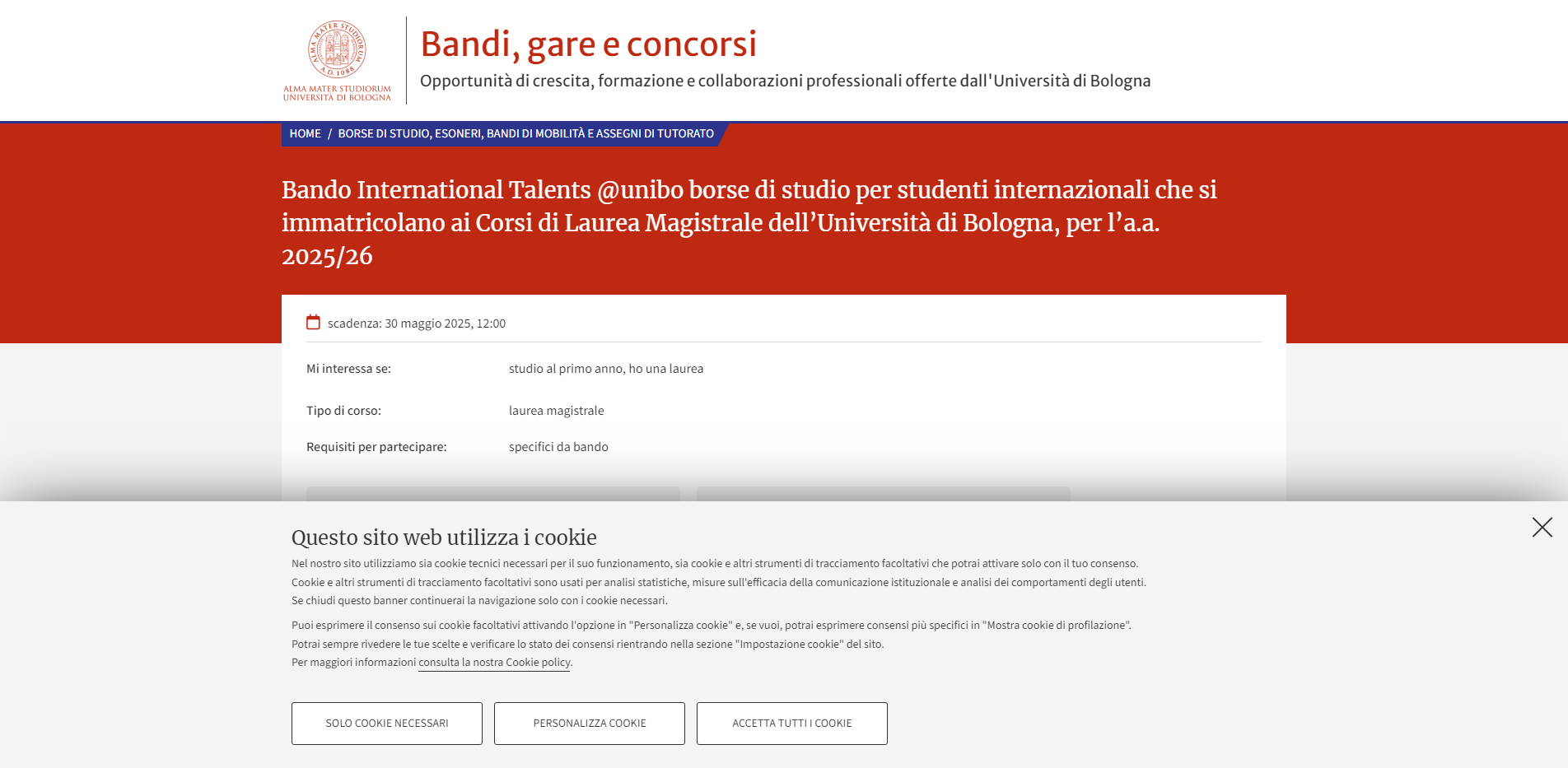 International Talents @Unibo: Scholarships for International Students (A.Y. 2025/26) - Houtix ...